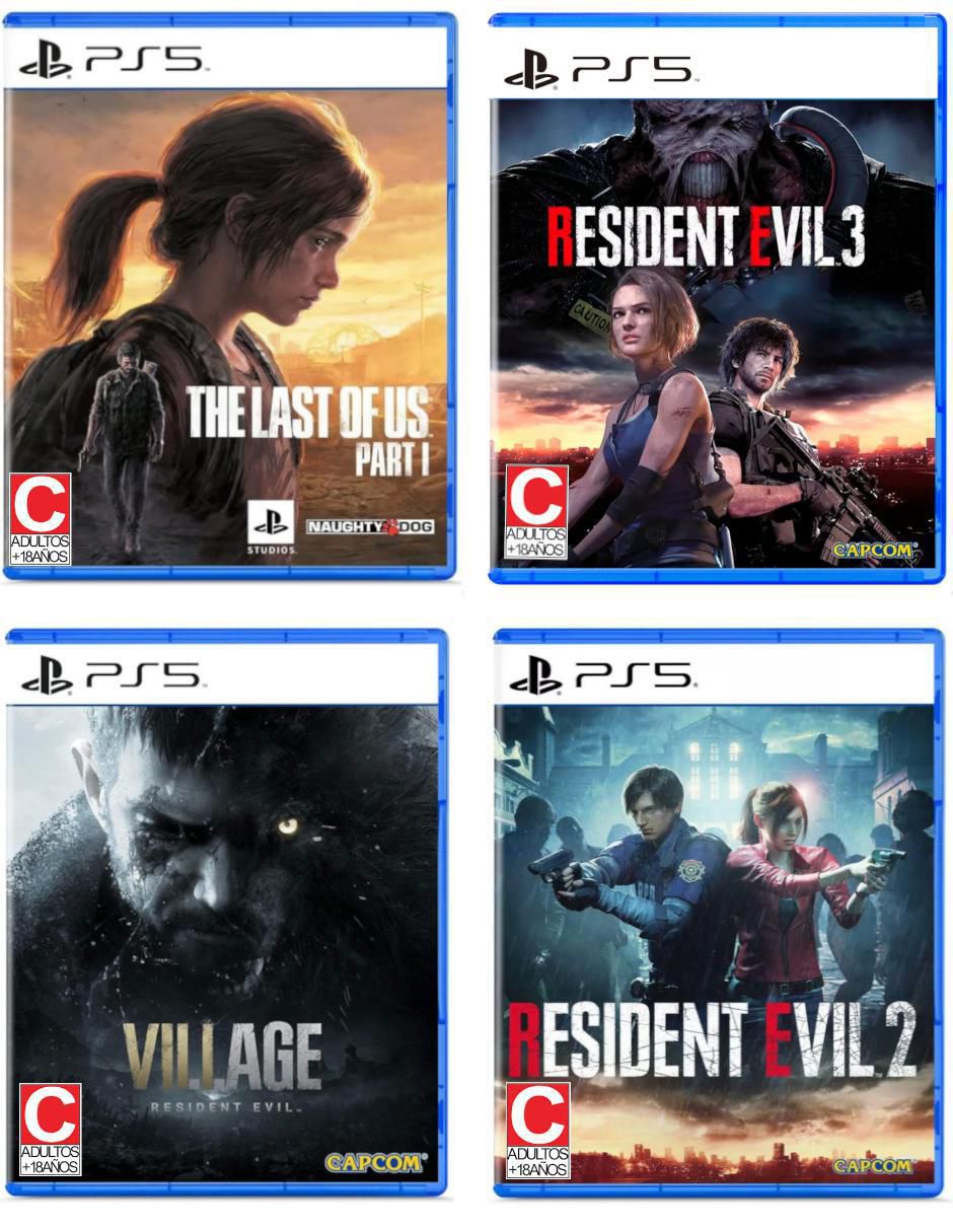 The Last Of Us Part I + Resident Evil 3 + Resident Evil Village + Resident Evil 2 Bundle para PS5